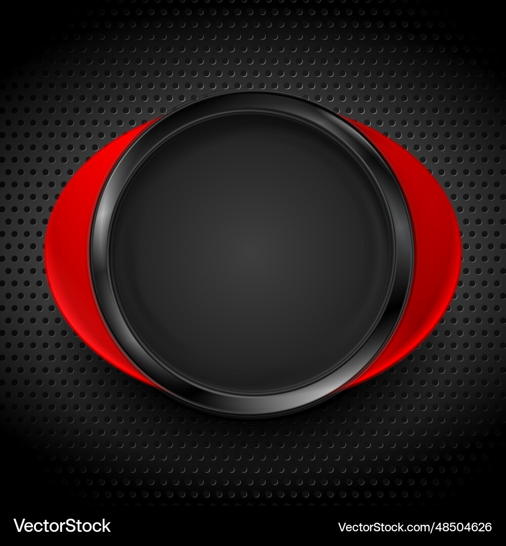 Black and red circle shapes on perforated Vector Image