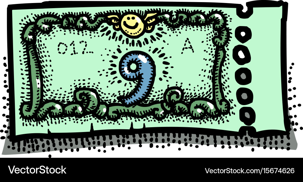 Cartoon image ticket icon raffle symbol Royalty Free Vector