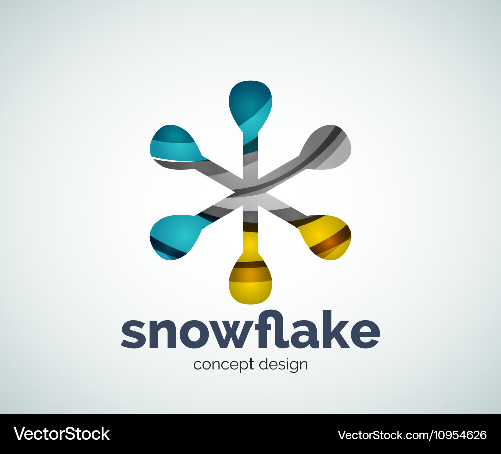 Christmas snowflake logo template Royalty Free Vector Image