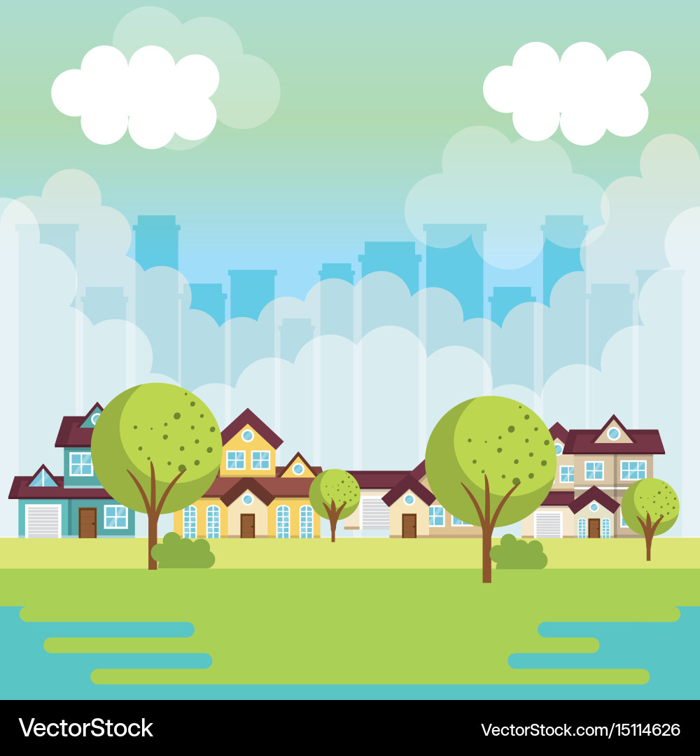 Colorful houses design Royalty Free Vector Image