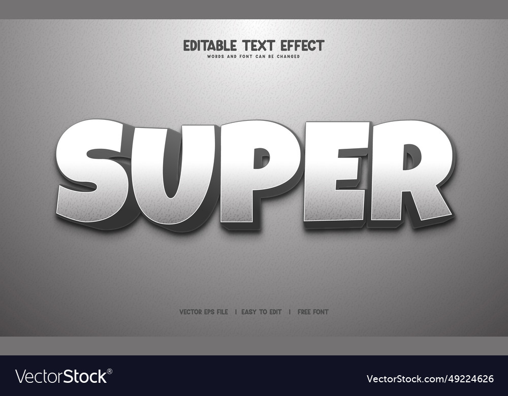 Editable 3d text effect styles Royalty Free Vector Image