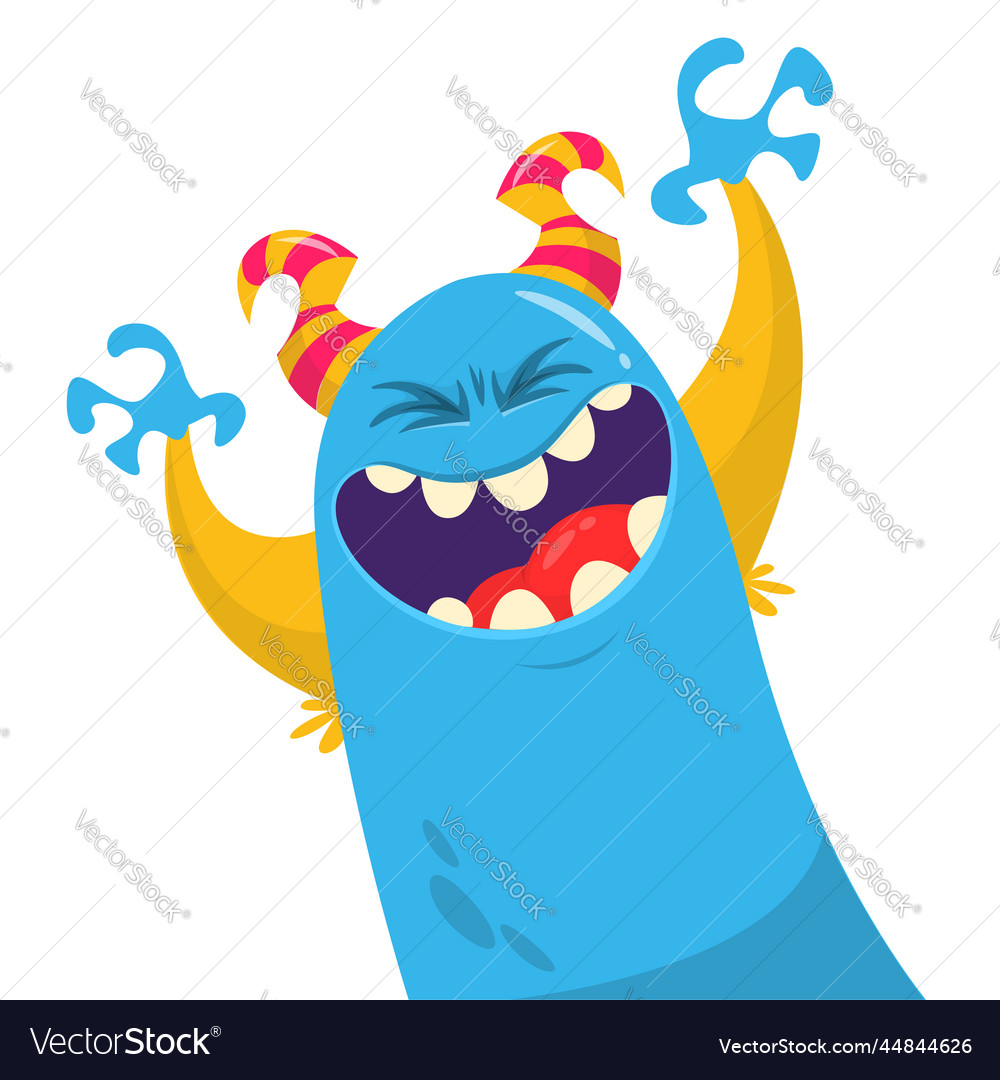 Funny cartoon monster halloween Royalty Free Vector Image