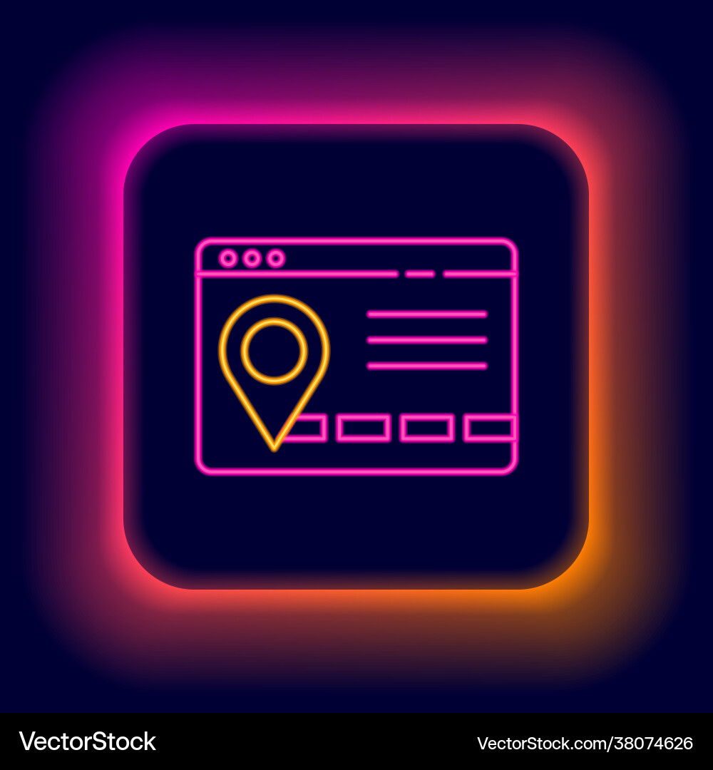 Glowing neon line infographic city map Royalty Free Vector