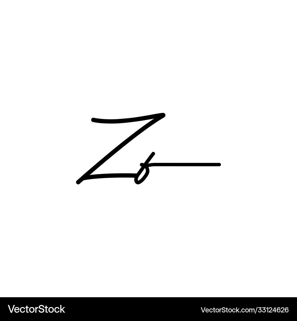 Letter zf signature logo template Royalty Free Vector Image