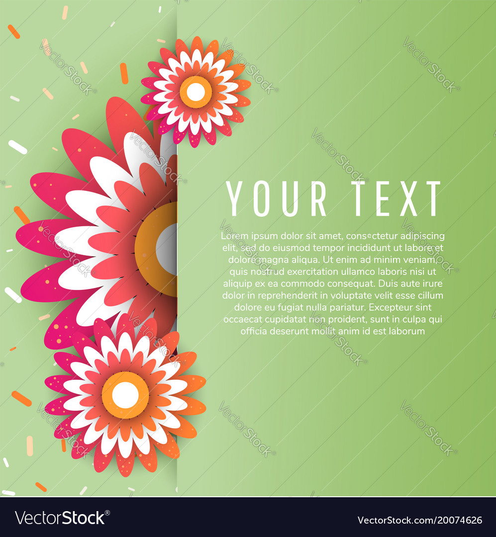 Modern colorful banner with flowers Royalty Free Vector