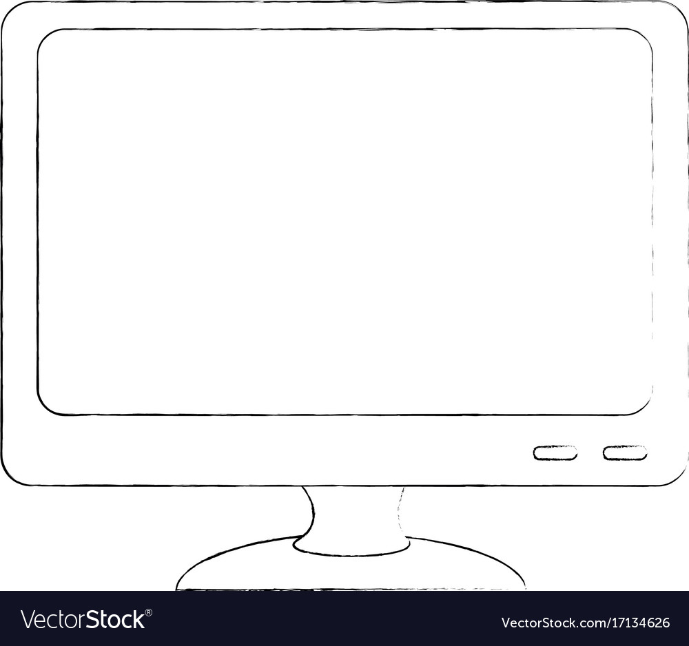 Monitor computer isolated icon Royalty Free Vector Image