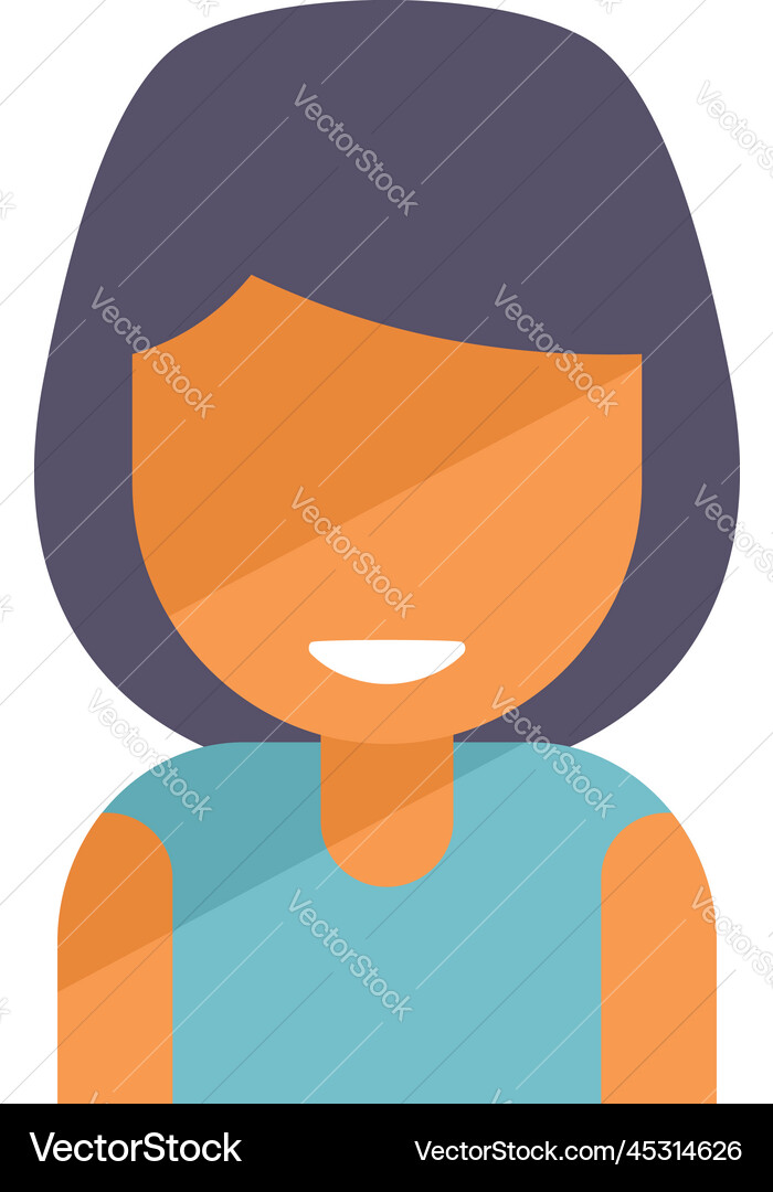 Positive smiling icon flat happy person Royalty Free Vector