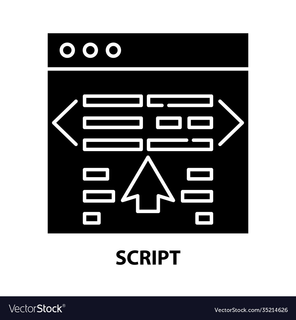 Script icon black sign with editable Royalty Free Vector