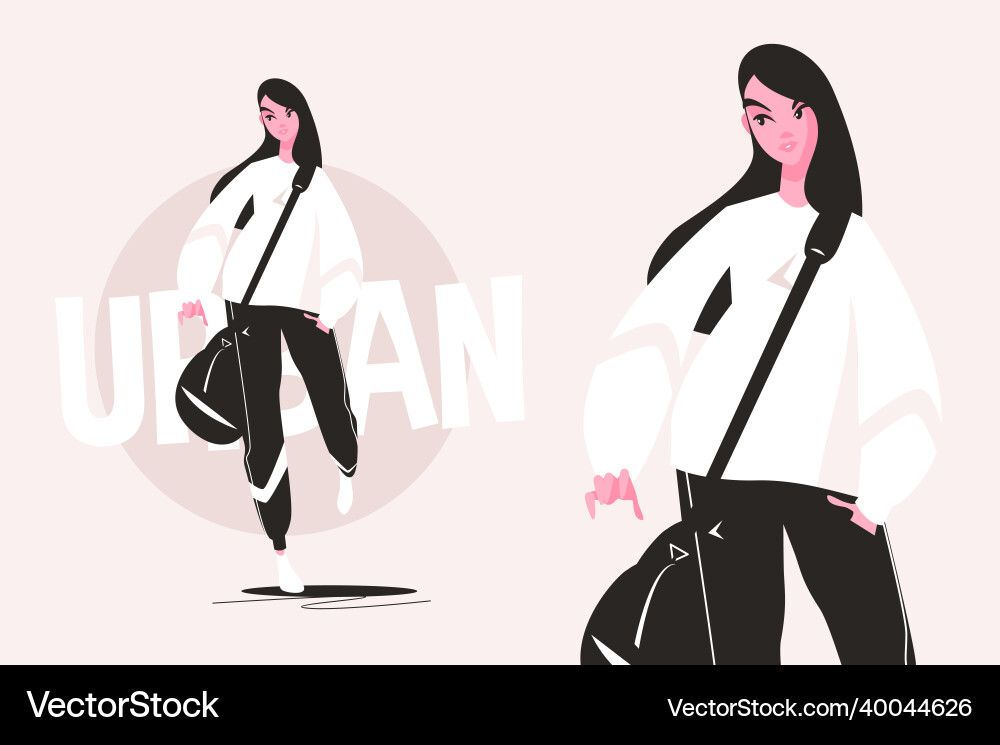 Stylish young urban girl Royalty Free Vector Image
