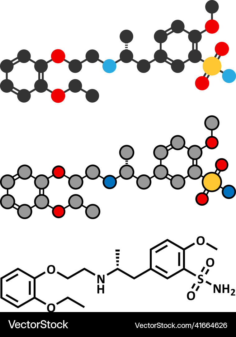 Tamsulosin benign prostatic hyperplasia bph drug Vector Image