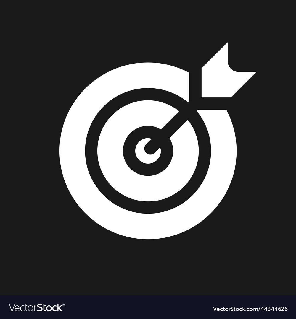 Target dark mode glyph ui icon Royalty Free Vector Image
