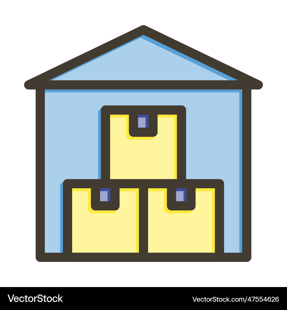 Warehouse thick line filled colors for personal Vector Image