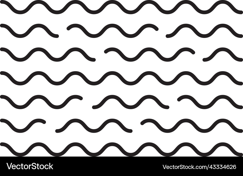 Water wave and air icon curve line set Royalty Free Vector
