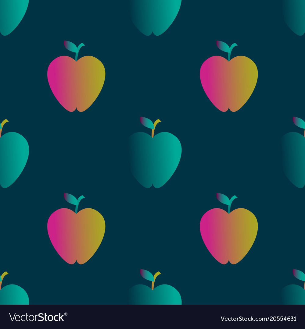 Apple gradient seamless pattern Royalty Free Vector Image