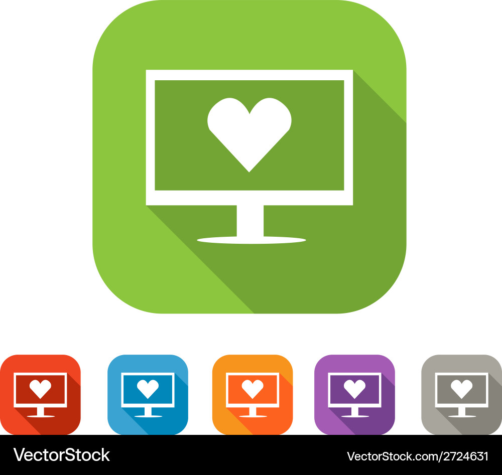 Color set of flat virtual love icon Royalty Free Vector