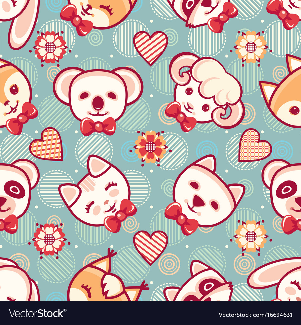 Cute pets seamless pattern Royalty Free Vector Image