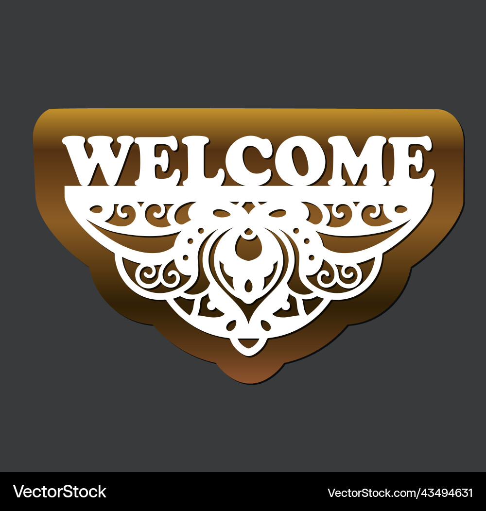 Decorative horizontal entrance signboard Vector Image
