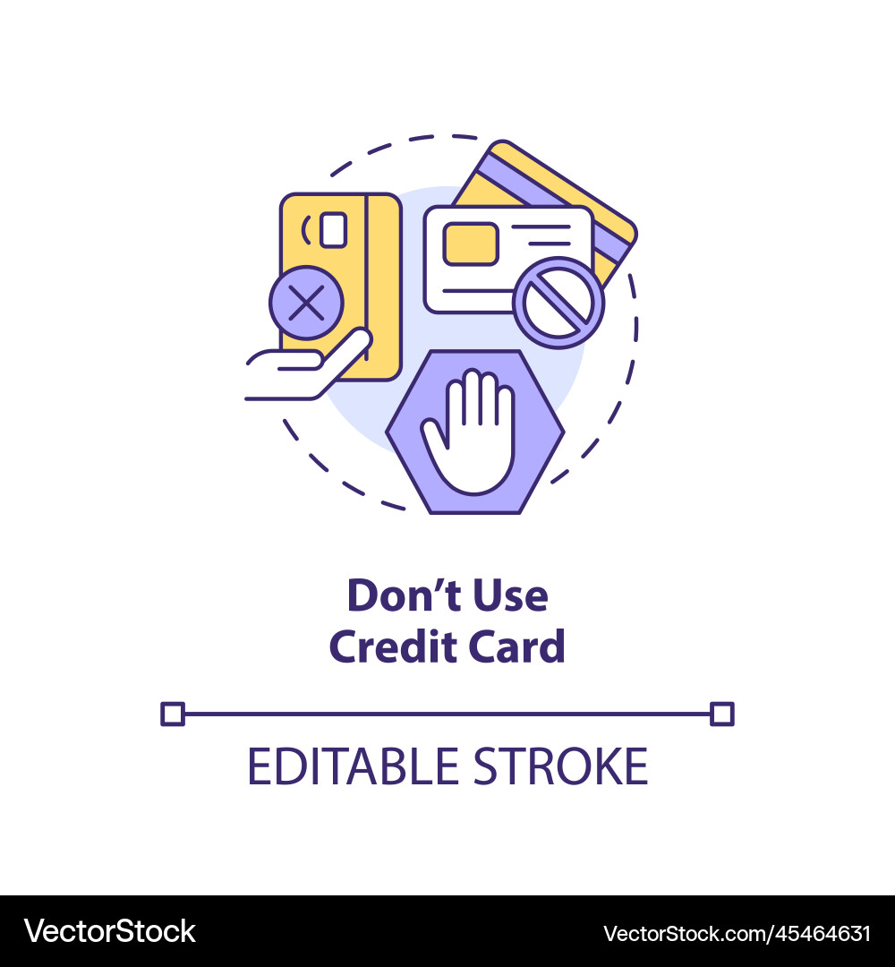Do not use credit card concept icon Royalty Free Vector
