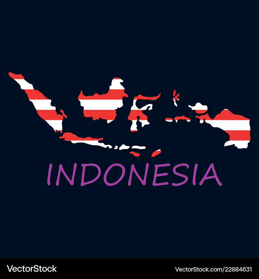 Flag map of indonesia Royalty Free Vector Image