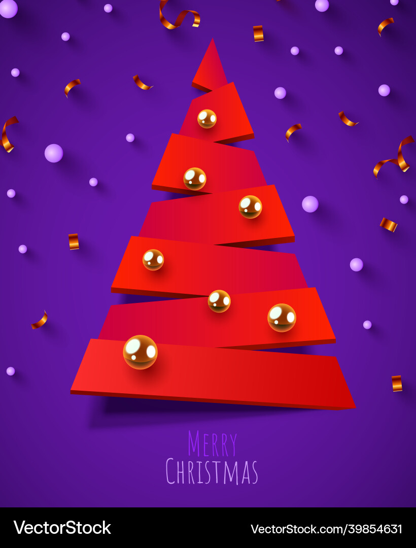 Geometric abstract christmas tree merry christmas Vector Image