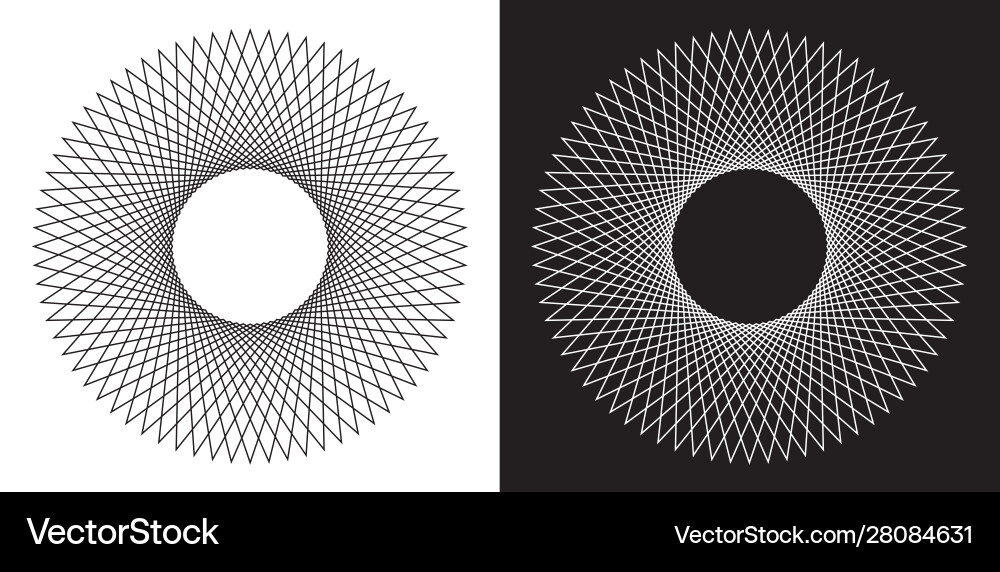 Geometric round spiral line art isolated Vector Image