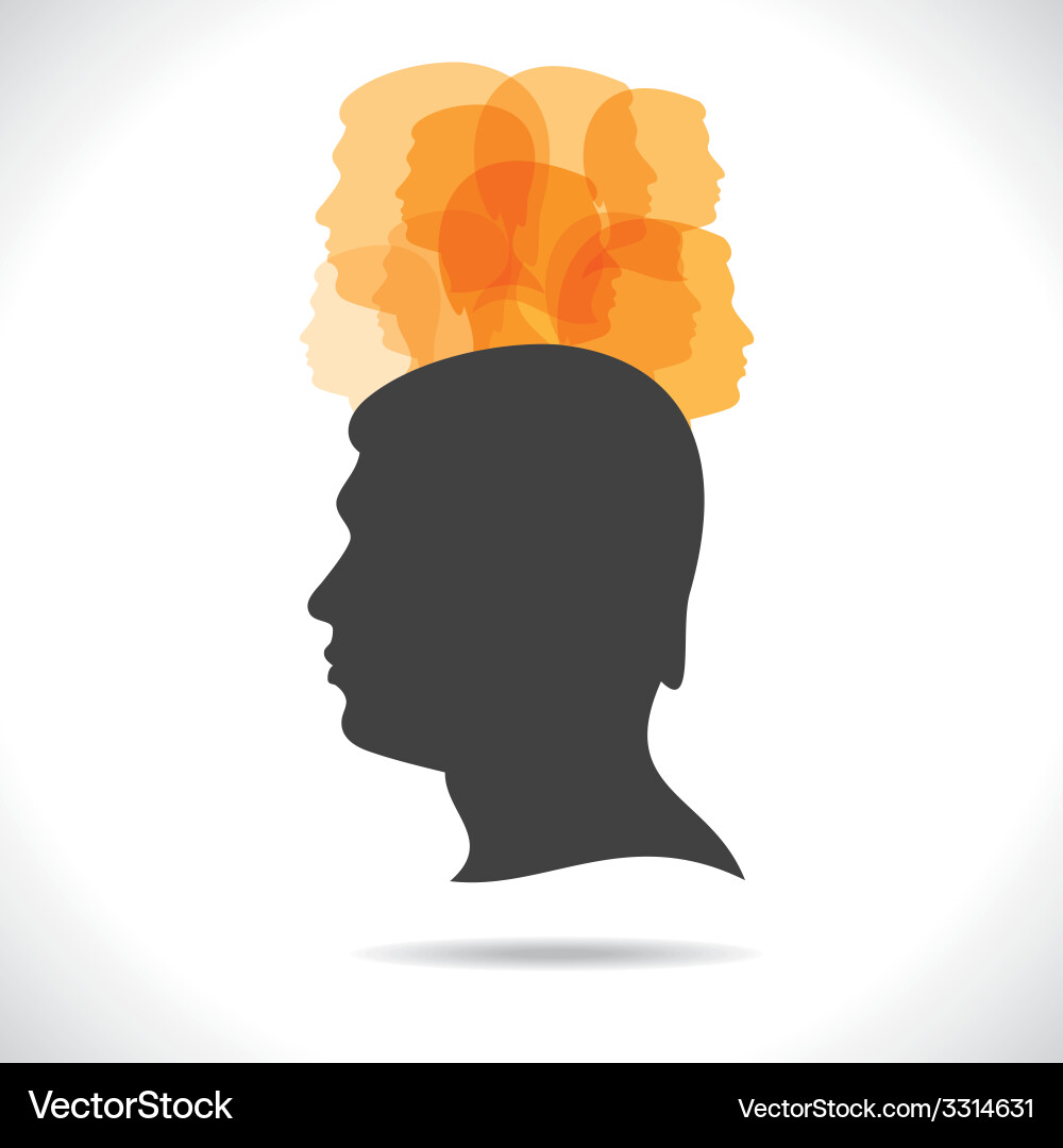 Group of colorful people on head Royalty Free Vector Image