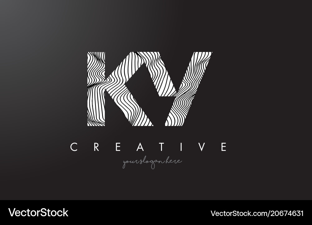 Ky k y letter logo with zebra lines texture Vector Image