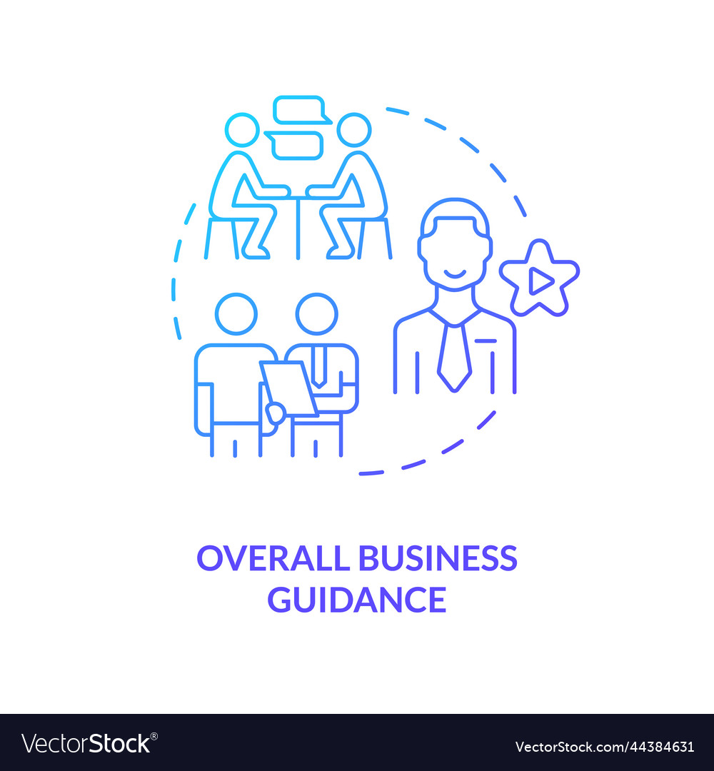 Overall business guidance blue gradient concept Vector Image