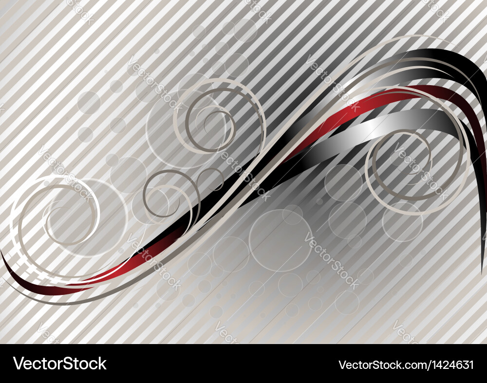 Red and silver wavy stripes Royalty Free Vector Image