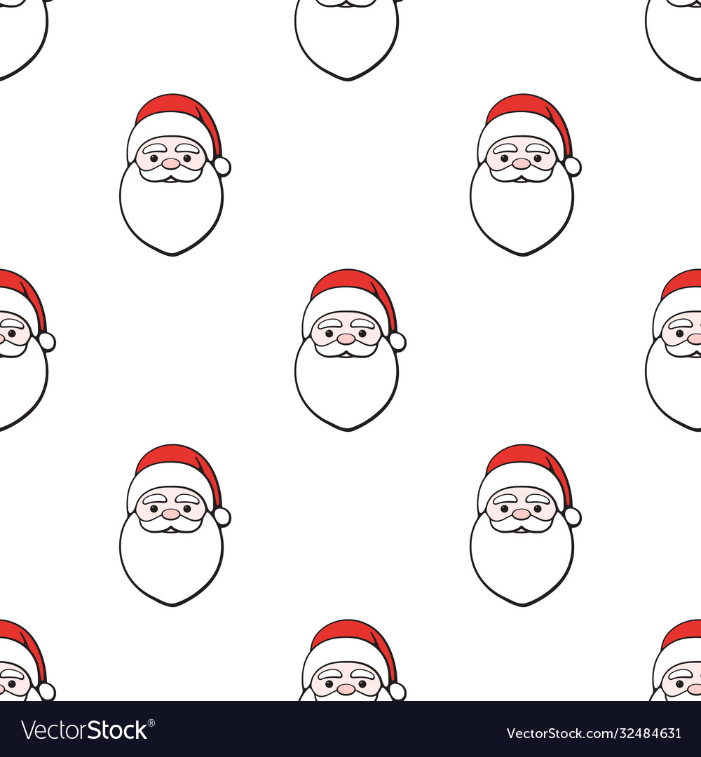 Seamless pattern with heads santa claus Royalty Free Vector