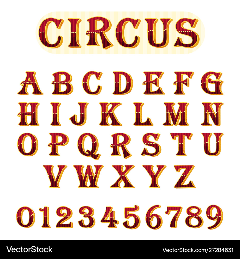 Set striped dark red letters and numbers Vector Image