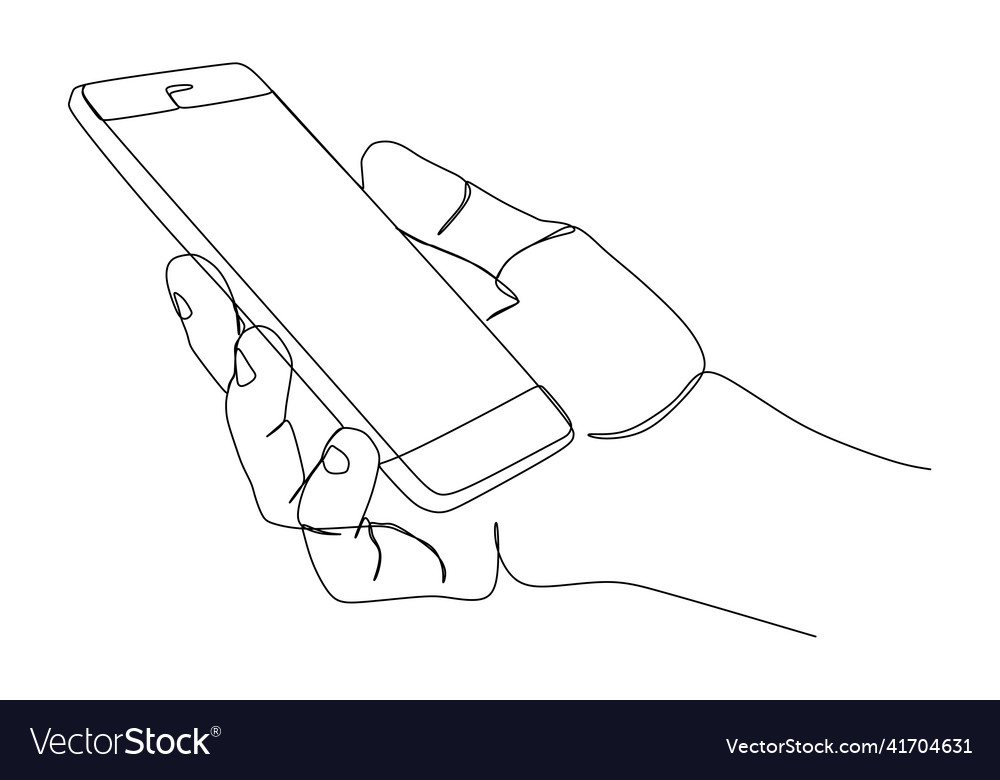 Single continuous line drawing of hand holding Vector Image