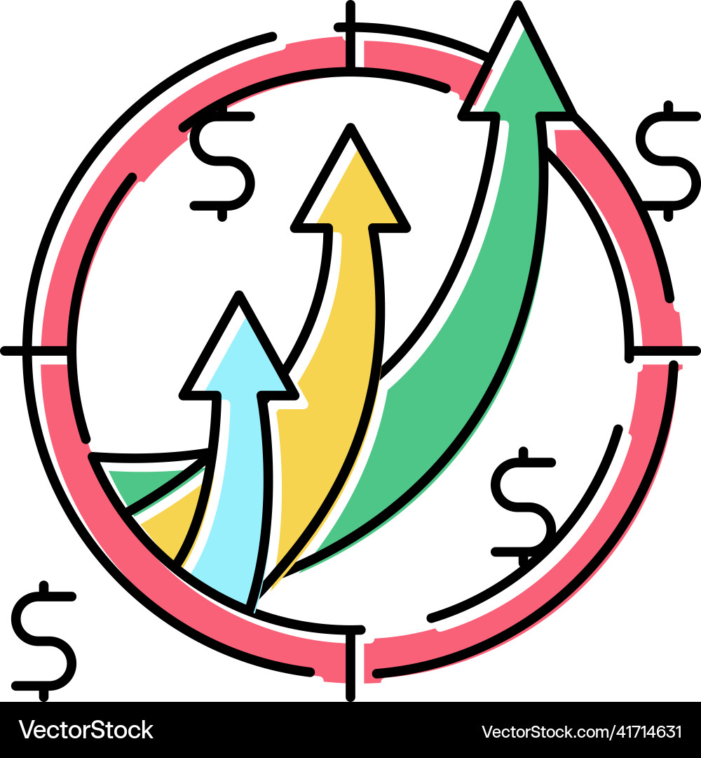 Target and business goal color icon Royalty Free Vector