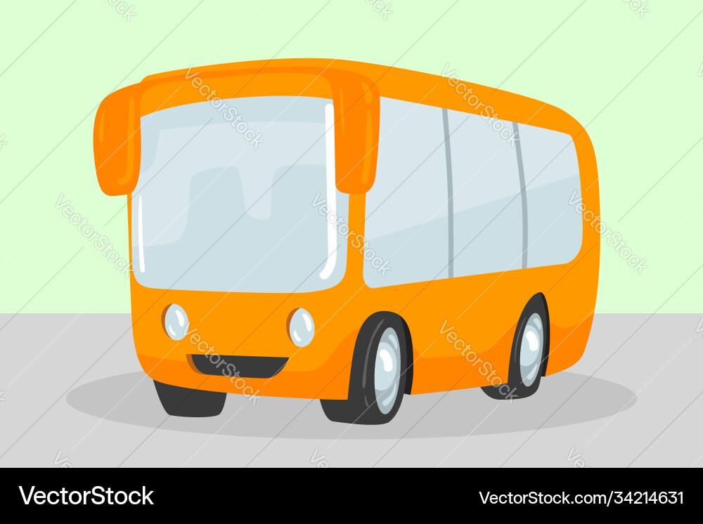 Yellow school bus isolated cartoon style Vector Image