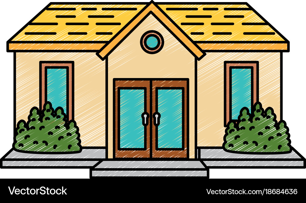 Beautiful front of house Royalty Free Vector Image