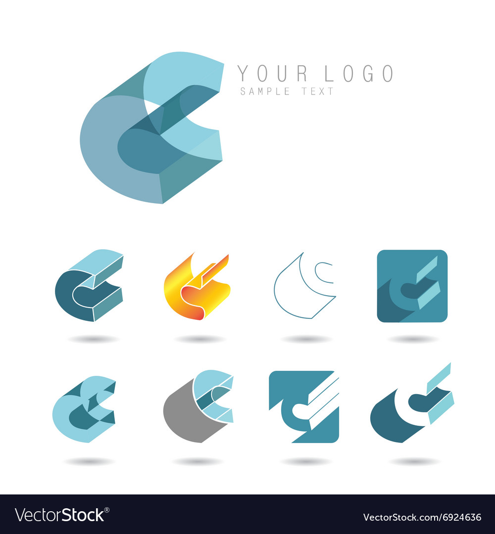 C set Royalty Free Vector Image - VectorStock