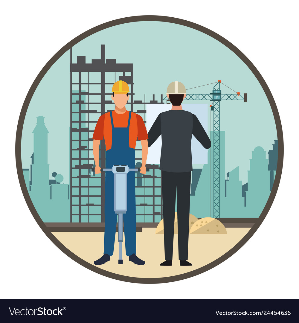 Construction teamwork avatar Royalty Free Vector Image