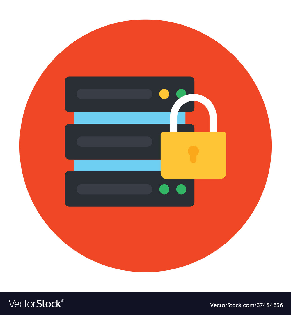 Dataserver lock Royalty Free Vector Image - VectorStock