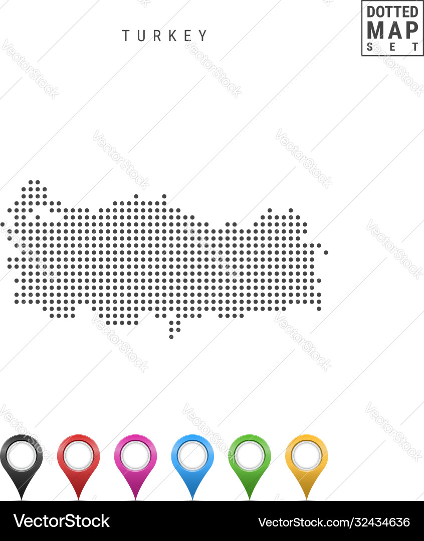 Dotted map turkey simple silhouette turkey Vector Image