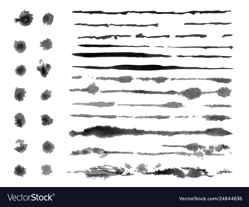 Grunge brush strokes ink Royalty Free Vector Image