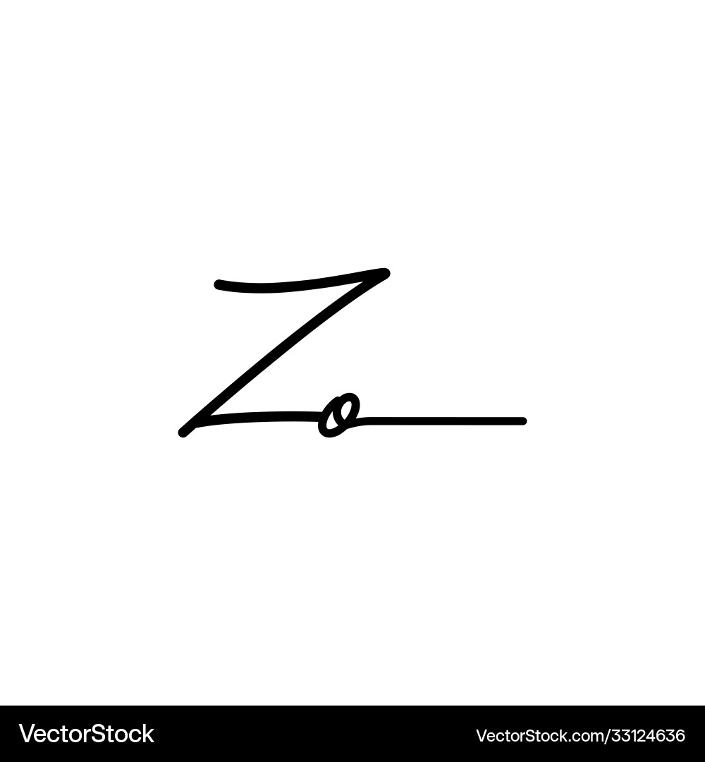 Letter zo signature logo template Royalty Free Vector Image