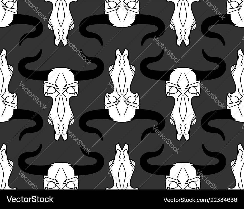 Skull cow pattern head of skeleton bull Royalty Free Vector