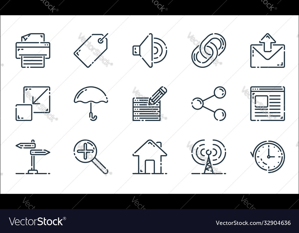 User interface line icons linear set quality line Vector Image