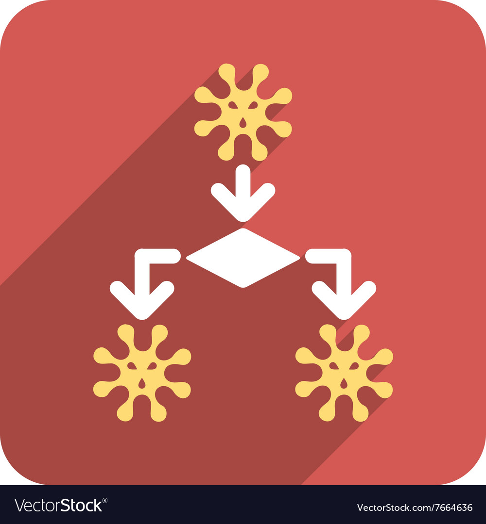 Virus reproduction flat rounded square icon Vector Image Virus reproduction flat rounded square icon Vector Image