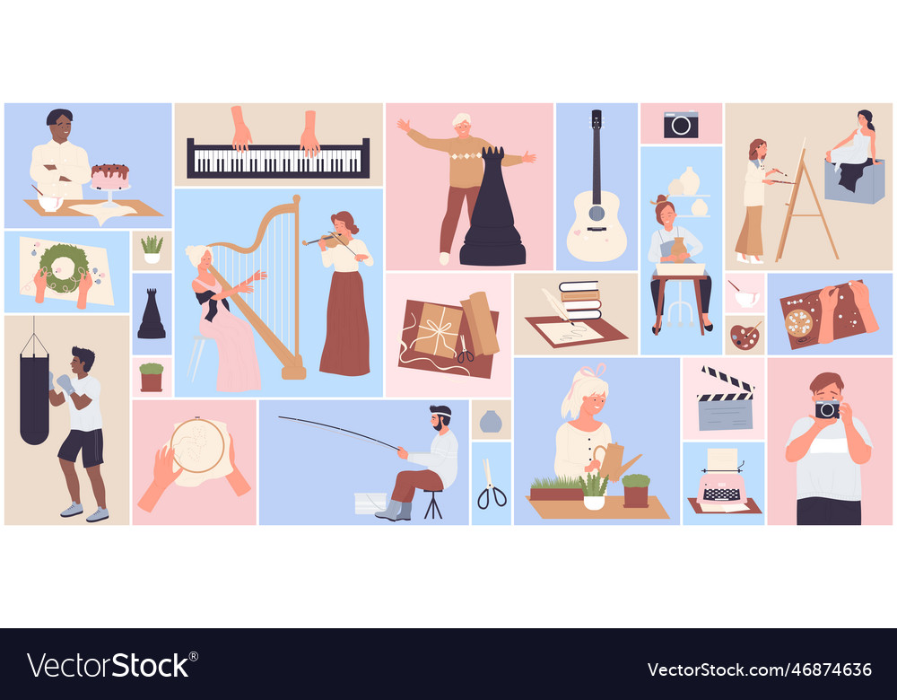 Workshop Creation Activity And Hobby Of People Vector Image