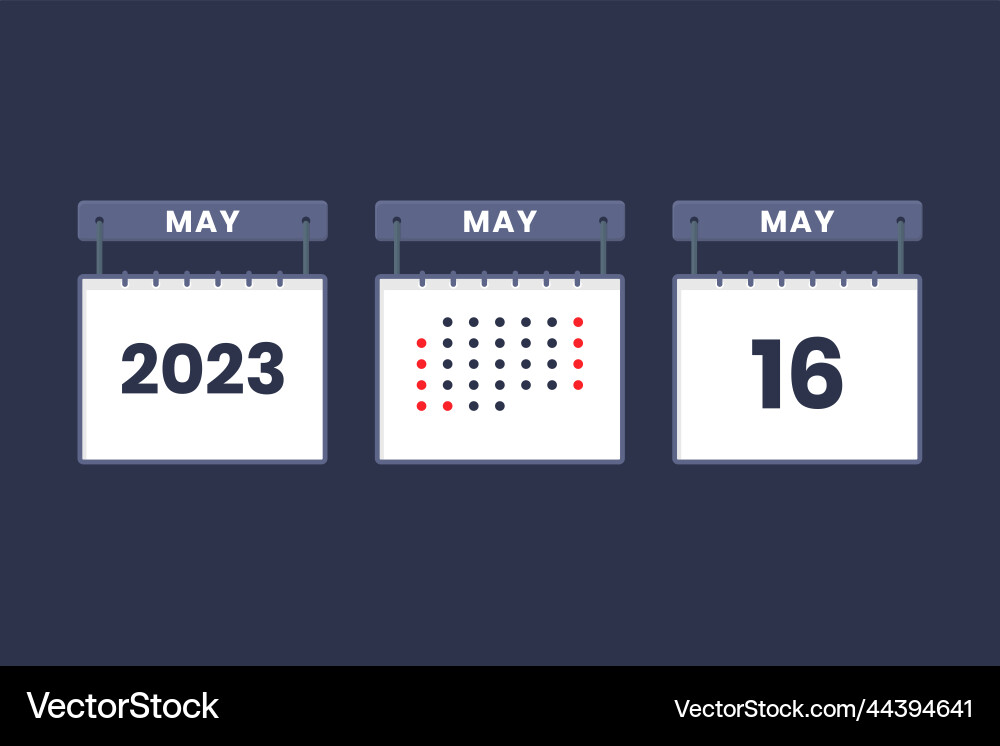 2023 calendar design may 16 icon 16th may Vector Image
