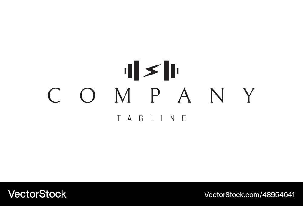 A logo with an abstract image of weight Royalty Free Vector