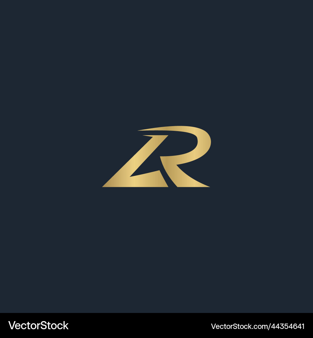 Alphabet initials logo lr rl l and r Royalty Free Vector