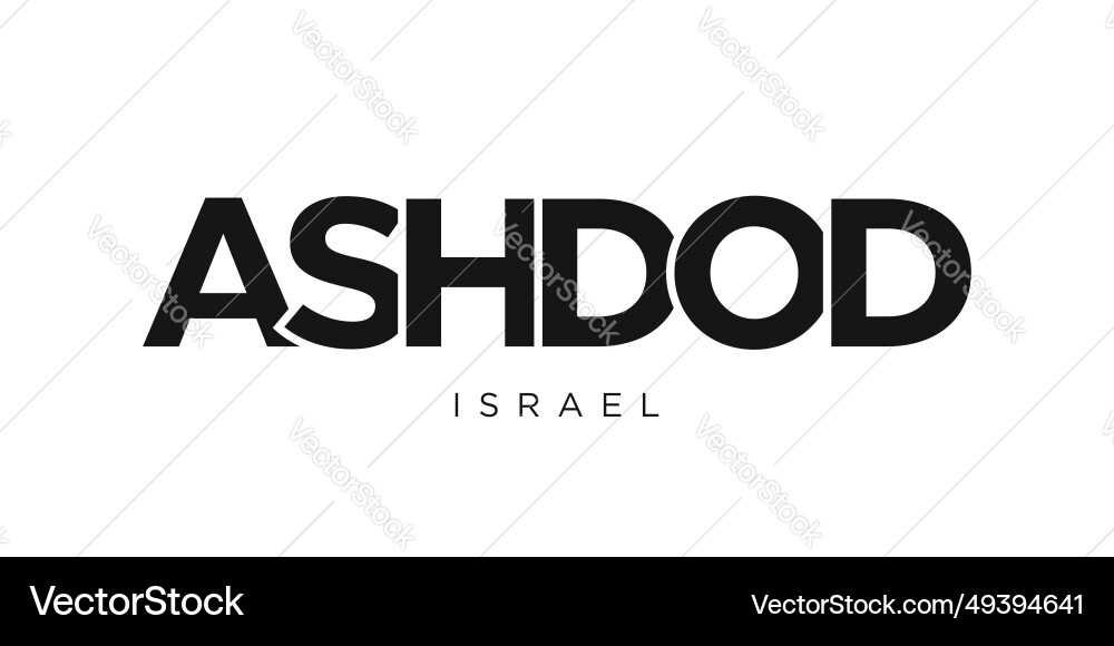 Ashdod in the israel emblem design features Vector Image