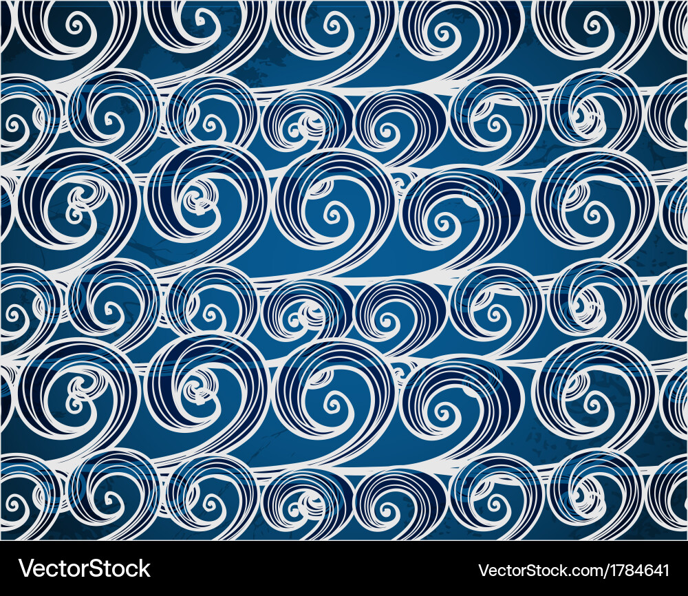Background of hand-drawn sea waves Royalty Free Vector Image